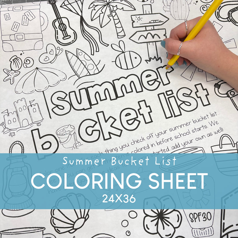 Summer Bucket List Coloring Page 24x36 Inches – Printology
