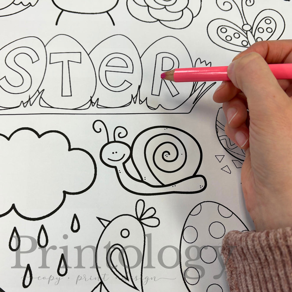 Easter Giant Coloring Page 24x36 Inches – Printology