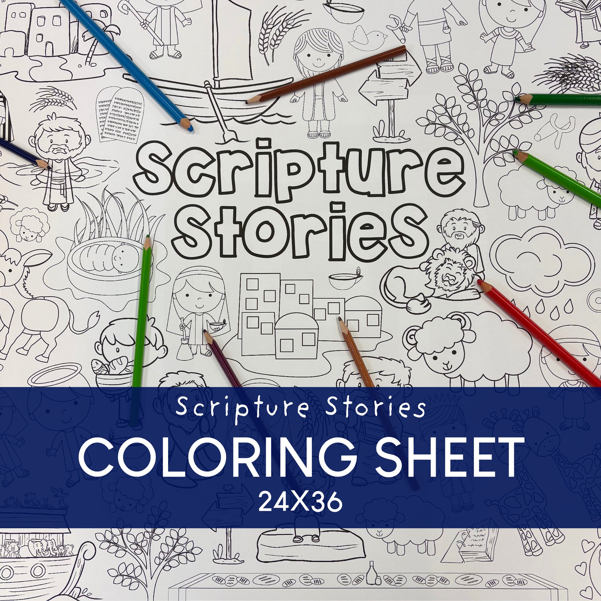 Scripture Stories Giant Coloring Page 24x36 Inches – Printology