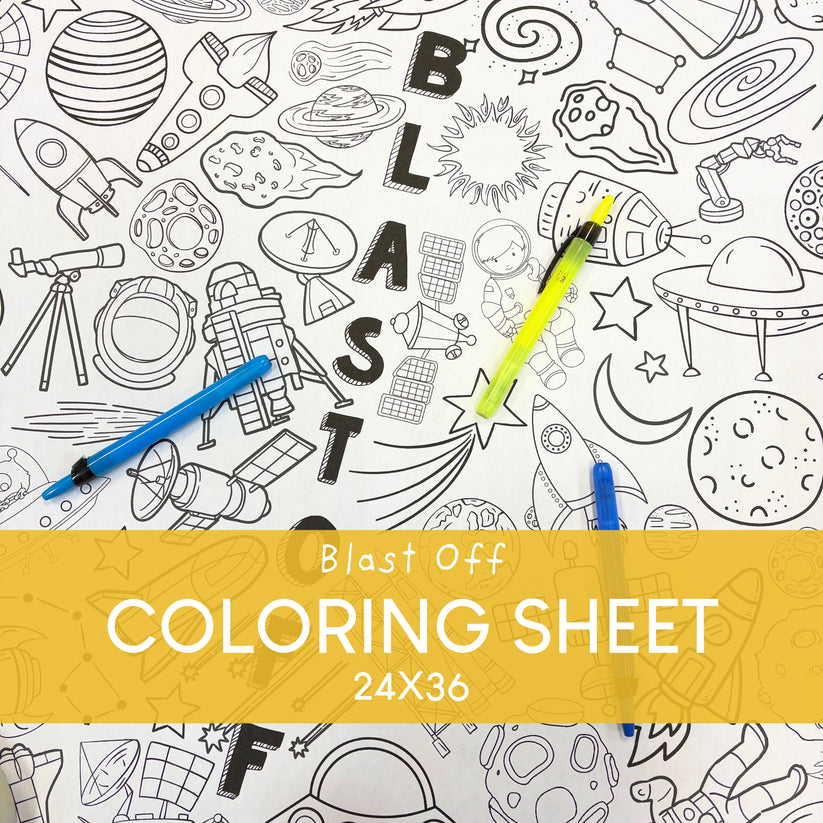 Blast Off (Space) Giant Coloring Page 24x36 Inches – Printology