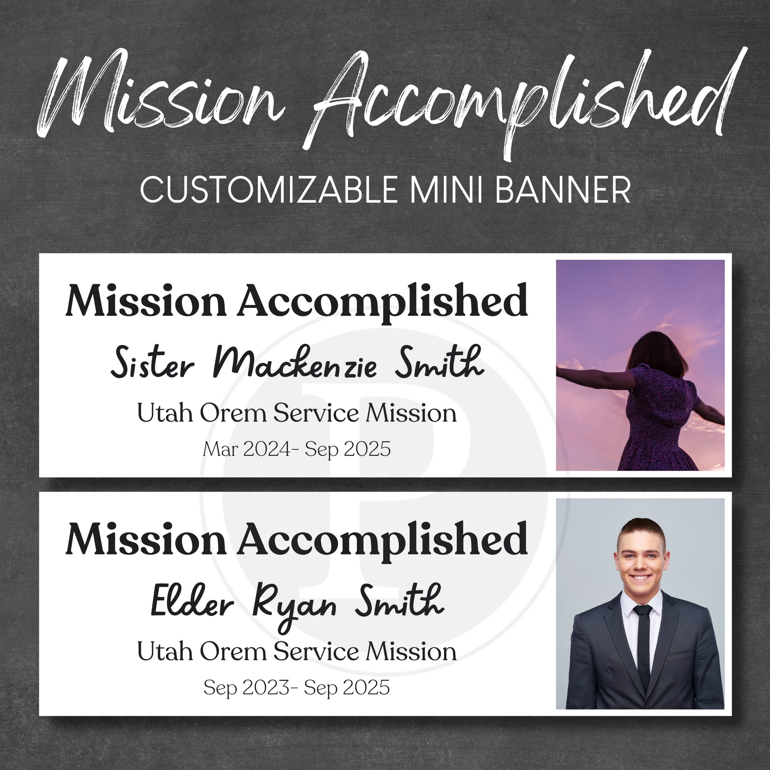 Mission Accomplished Customizable Mini Banner - with Photo – Printology
